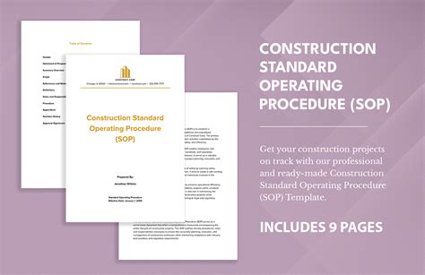 Construction Standard Operating Procedure SOP In Word Google Docs Download Template Net