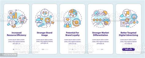 Benefits Of Market Segmentation Onboarding Mobile App Screen Stock Illustration Download Image