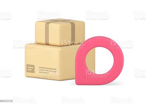 소포화물 배달지도 핀 탐색 사이버 공간 위치 추적 3d 아이콘 벡터 일러스트 레이 션 3d 렌더에 대한 스톡 벡터 아트 및 기타