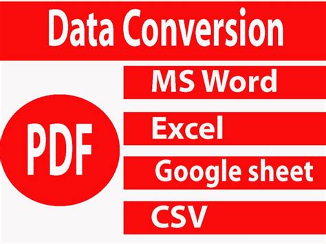 data conversion pdf into ms excel ms word csv format upwork