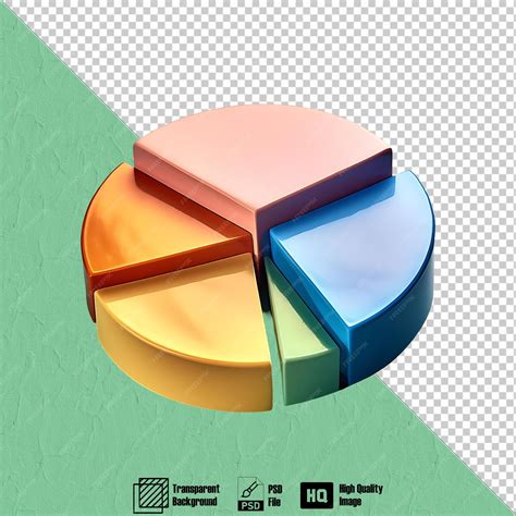 Multicolored Pie Chart Segment Symbol Isolated On Transpatent Background Premium Ai Generated Psd