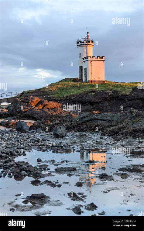 Elie Ness Lighthouse Reflection At Sunset Ruby Bay Elie Fife