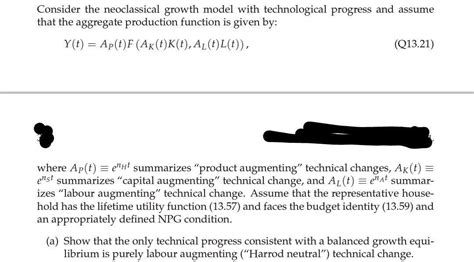 Solved Consider The Neoclassical Growth Model With