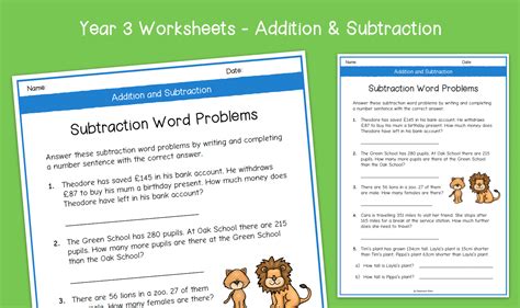 Year 3 Subtraction Word Problems Worksheets Ks2 Subtraction