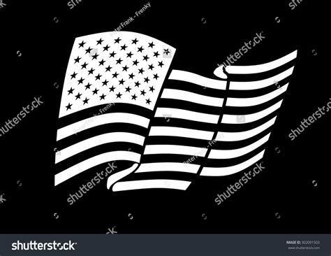 American Flag Black And White Background