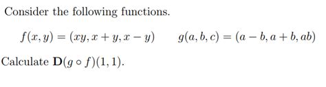 Solved Consider The Following Functions Chegg
