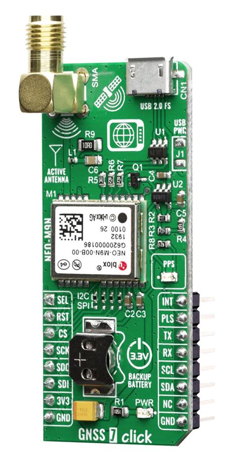 Mikroe 5764 Mikroelektronika Add On Board Gnss 7 Click Mikroe