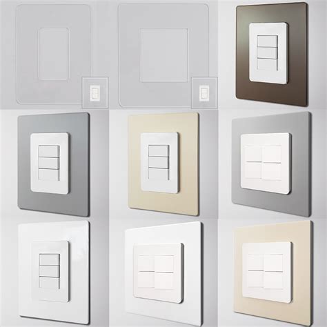 철물가이드 접착식 전기스위치커버 콘센트 손때방지 아크릴 소 2구3구용
