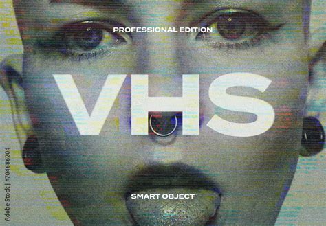 Vhs Screen Display Glitch Tv Crt Photo Effect Paper Texture Template Mockup Overlay Style Stock