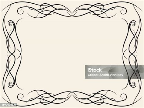 화려한 빈티지 프레임 소용돌이 장식 장식용 컬 Curlicues와 빈티지 선형 테두리 초대장 전단지 및 인사말 카드용 템플릿을 디자인합니다 벡터 그림 건설 프레임에 대한