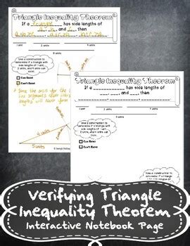 Verifying Triangle Inequality Theorem Handout Notes By Jstalling