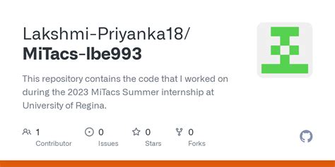 Github Lakshmi Priyanka18mitacs Lbe993 This Repository Contains The Code That I Worked On