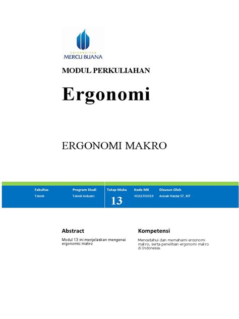 modul ergonomi dan k3 tm13 pdf