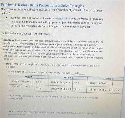 Problem 1 Ratios Using Proportions To Solve Triangles Have You Ever