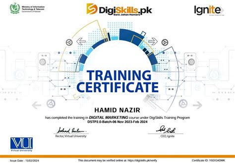 Hamid Nazir On Linkedin Just Completed Digital Marketing Course Under