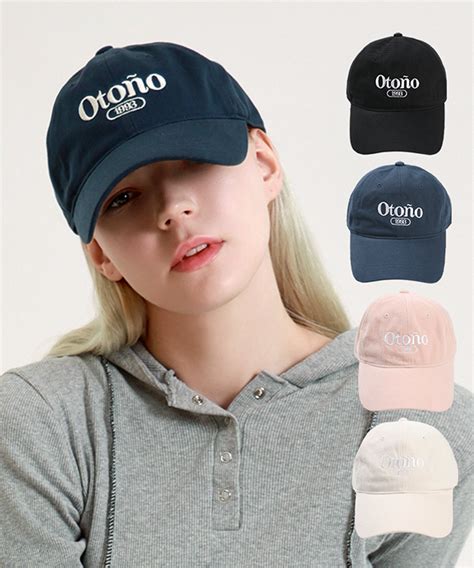 오또뇨 시그니처 로고 자수 볼캡 얼굴작아보이는 얼굴소멸 소두핏 대두커버 챙이긴 깊은 남녀공용 캡 모자 4컬러 에이블리