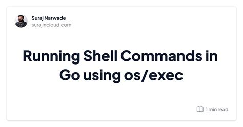 Suraj Narwade On Linkedin Running Shell Commands In Go