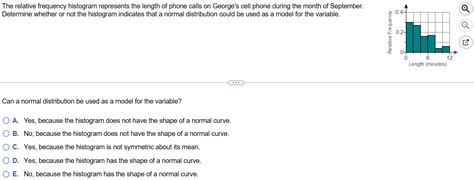 The Relative Frequency Histogram Represents The Length Of Phone Calls On