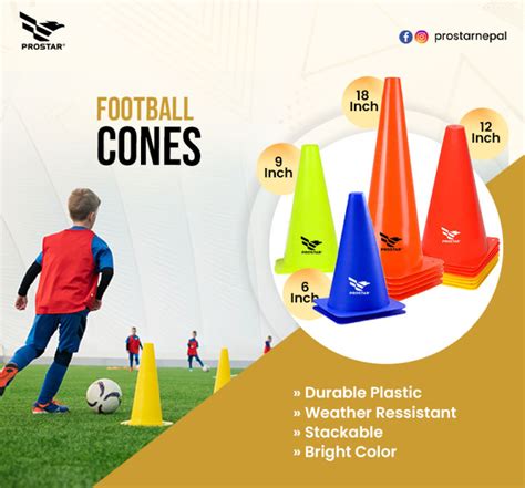 Football Cone Prostar 18 Inch Sturdy Pu Material Football Cone Pack