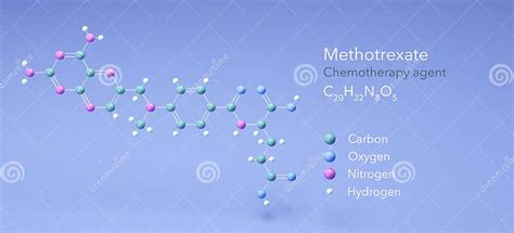 Methotrexate Molecule Molecular Structures Antineoplastic Agents 3d