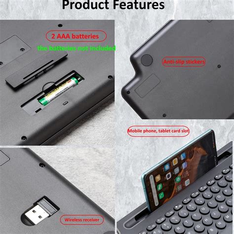 2 4g Wireless Bluetooth Keyboard With Number Touchpad Mouse Card Slot Numeric Keypad For Android