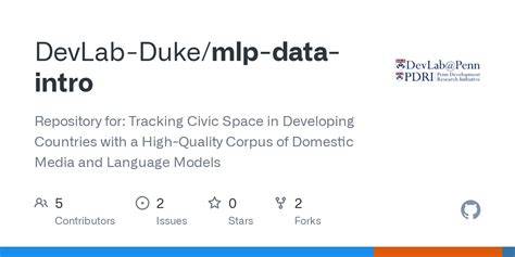 GitHub DevLab Duke Mlp Data Intro Repository For Tracking Civic Space In Developing