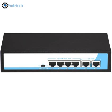 65w 100mbps Poe Switch 6 Ports Uplink Port Support Grandado