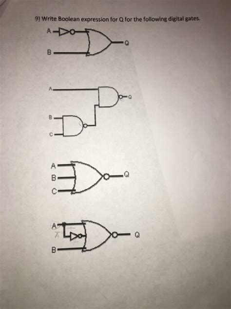 Solved Write Boolean Expression For Q For The Following