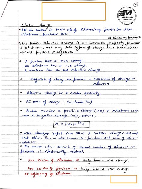1 Electric Charges And Field [full Chapter][cbse] Pdf