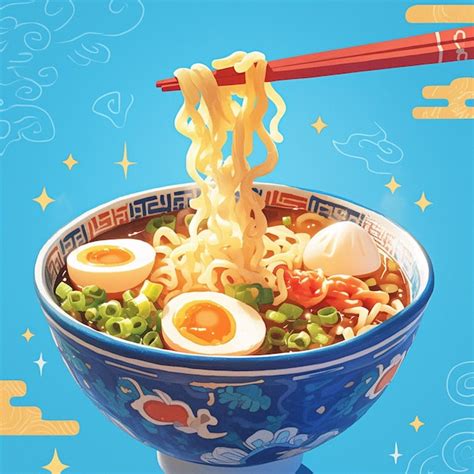 Premium Vector Okinawa Soki Soba And Island Noodle Soup