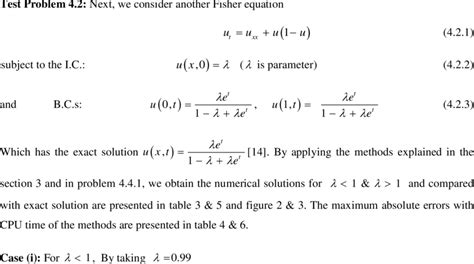 maximum error and cpu time in seconds of the methods of the test