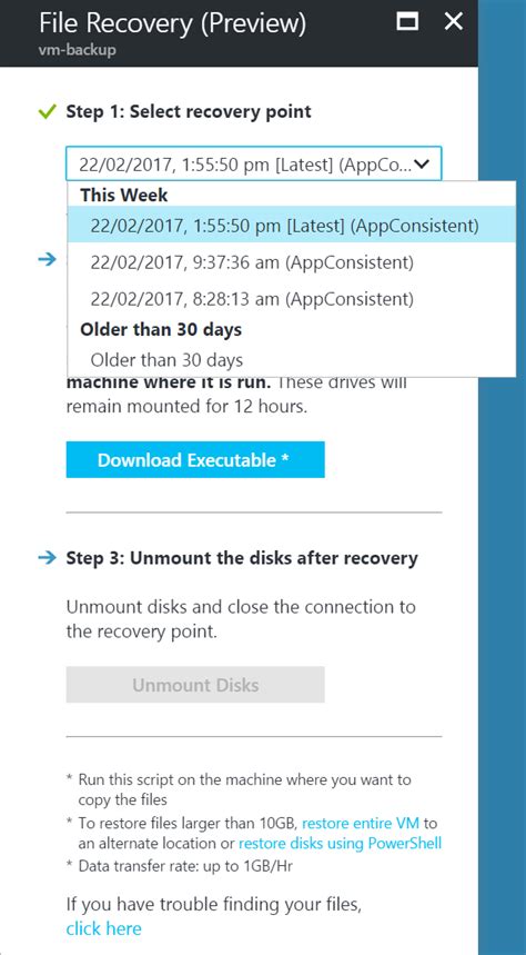 Using Azure Backup Instant Recovery With Azure VMs Petri IT Knowledgebase