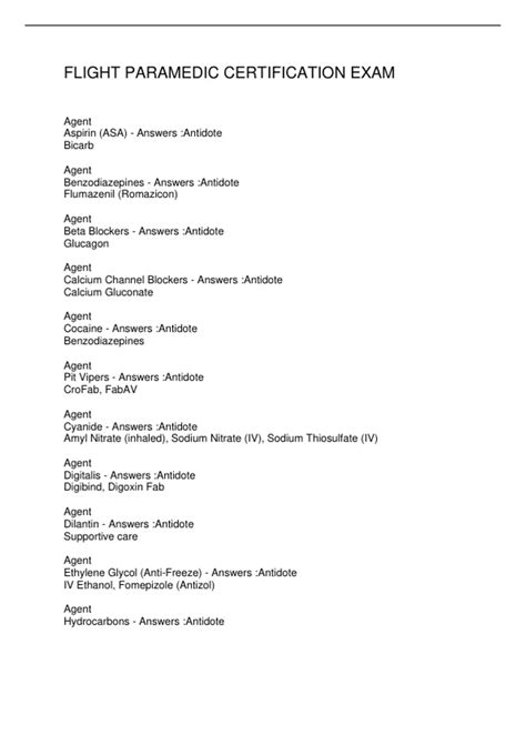 Flight Paramedic Certification Exam Flight Paramedic Certification Stuvia Us