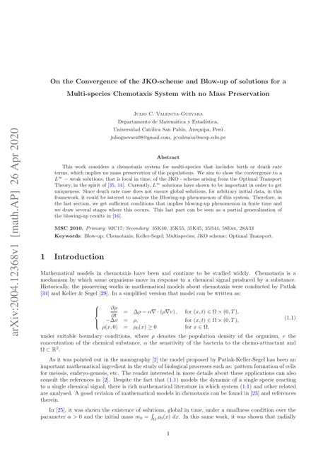 Pdf On The Convergence Of The Jko Scheme And Blow Up Of Solutions For
