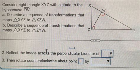 solved consider right triangle xyz with altitude to the
