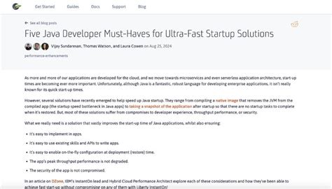 Libertys Java Startup With Instanton Open Liberty Posted On The