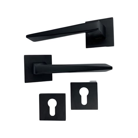 ᐉ Врезной замок с ручками под ц ндр для дверей Vortex Asl 44 Matte Black