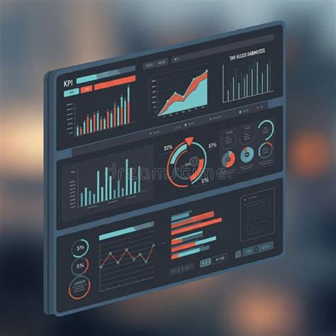 Digital Dashboard Displaying Various Data Visualizations Including Bar