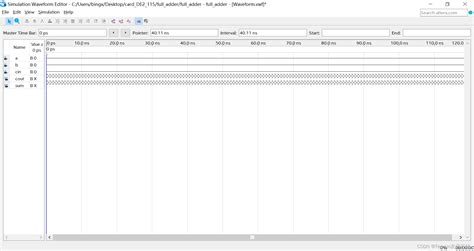 university program vwf仿真步骤 全加器