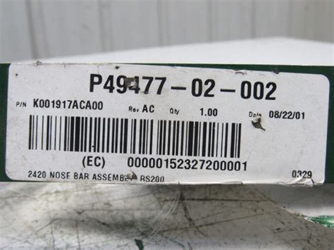 Dematic K001917aca00 Rev Ac 2420 Nose Bar Assembly Rs200 Conveyor Bullseye Industrial Sales
