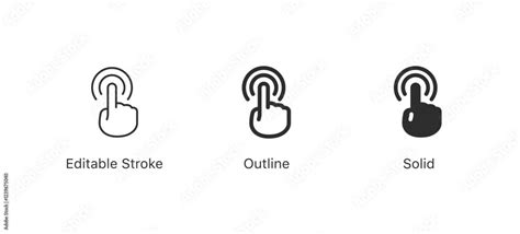 Hand Click Icon Set Vector Pointer Sign Hand Cursor Icon Clicking Finger Icon Computer