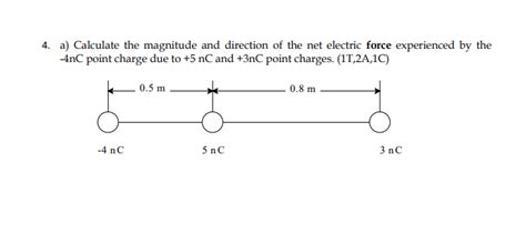 Solved 4 A Calculate The Magnitude And Direction Of The