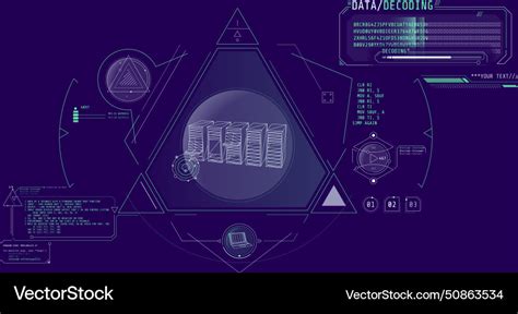 Futuristic Hud Interface For Processing Server Vector Image
