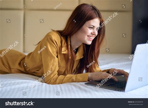 Woman Dark Room Laptop Stock Photo 633494078 Shutterstock