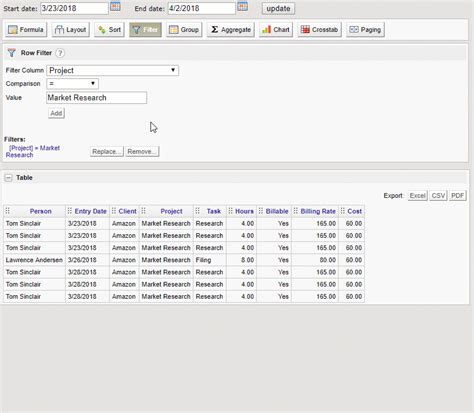 Report Builder Clicktime Support