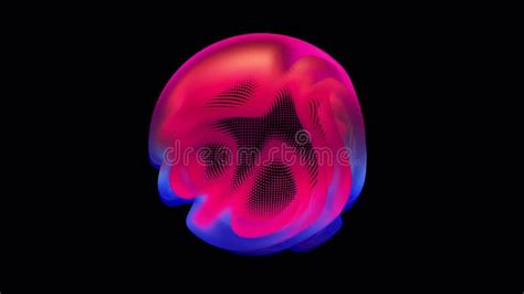 Looped Distortion Waves On Abstract Sphere Of Particles Digital Data Splash Of Spherical Point