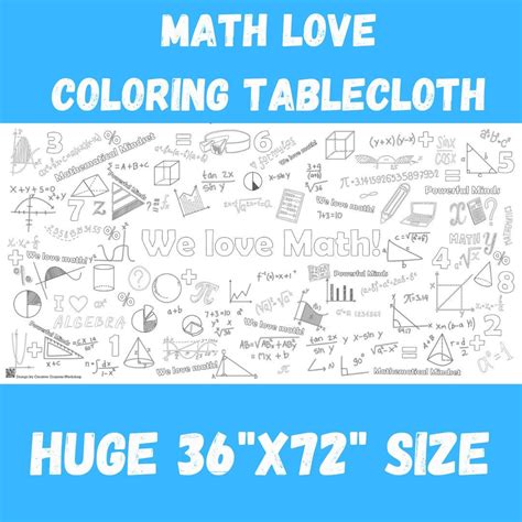 Math Love Coloring Tablecloth Activity For Elementary Classroom We Love