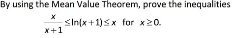 solved by using the mean value theorem prove the