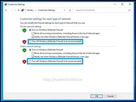 How To Turn Microsoft Defender Firewall On Or Off Sas Techvision
