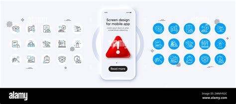 Parcel Invoice Lighthouse And Delivery Report Line Icons For Web App Printing Vector Stock